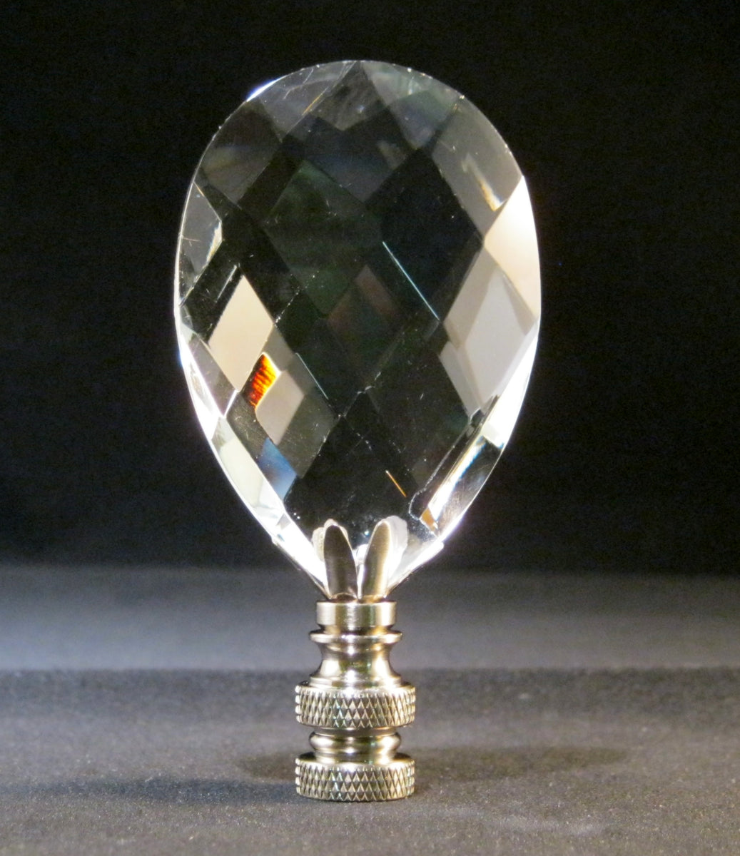 Glass Lamp Finials-Faceted Almond – Lamp Finial Designs