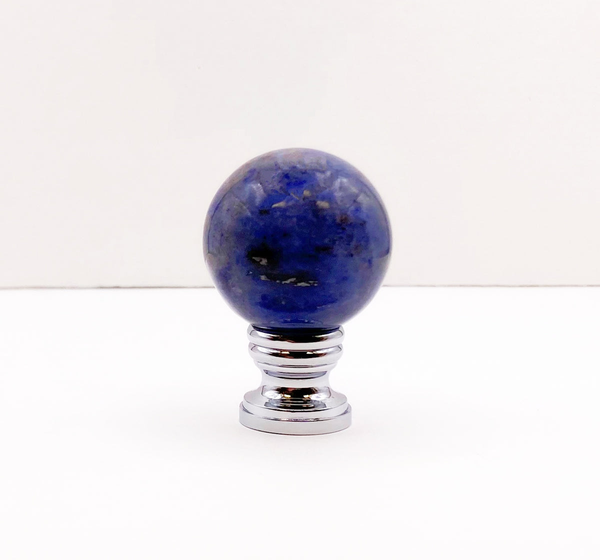 BLUE VEIN SODALITE Stone Lamp Finial with AB, PB or Chrome Base (1-PC ...