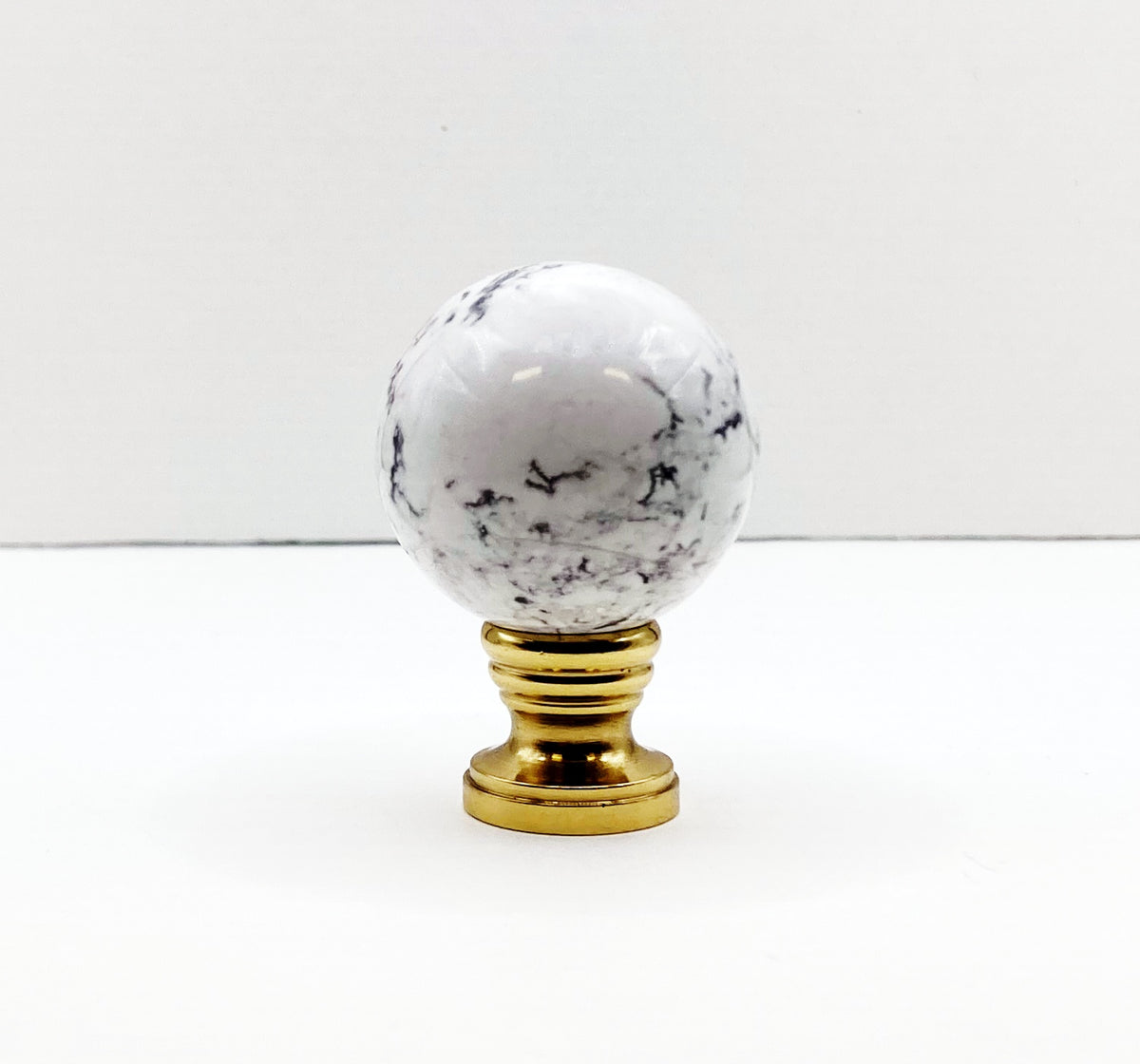HOWLITE Stone Lamp Finial with AB, PB or Chrome Base (1-PC.) – Lamp ...