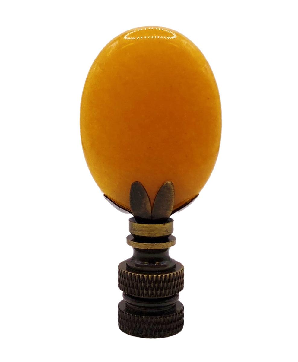 TOPAZ JADE Oval Stone Lamp Finial with AB,PB or SN Base (1-PC.) – Lamp ...