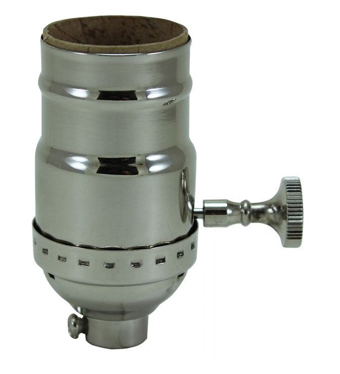 3-WAY TURN KNOB SOLID BRASS Medium Base Socket-Polished Nickel – Lamp ...