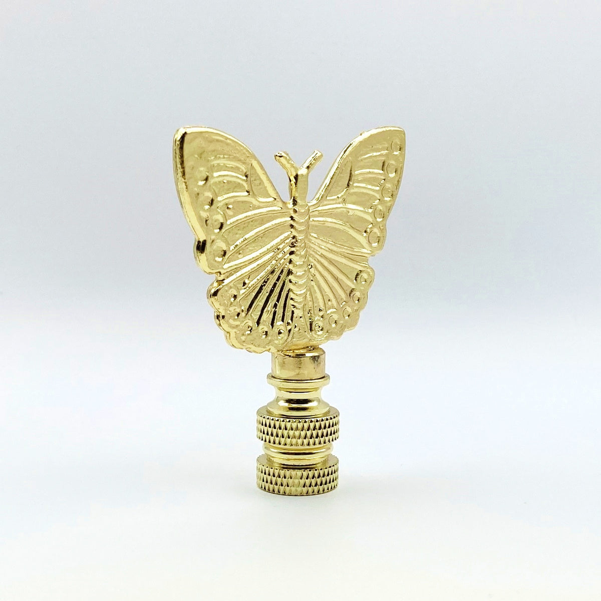 BUTTERFLY Lamp Finial, Polished Brass Finish, Highly detailed metal ca ...