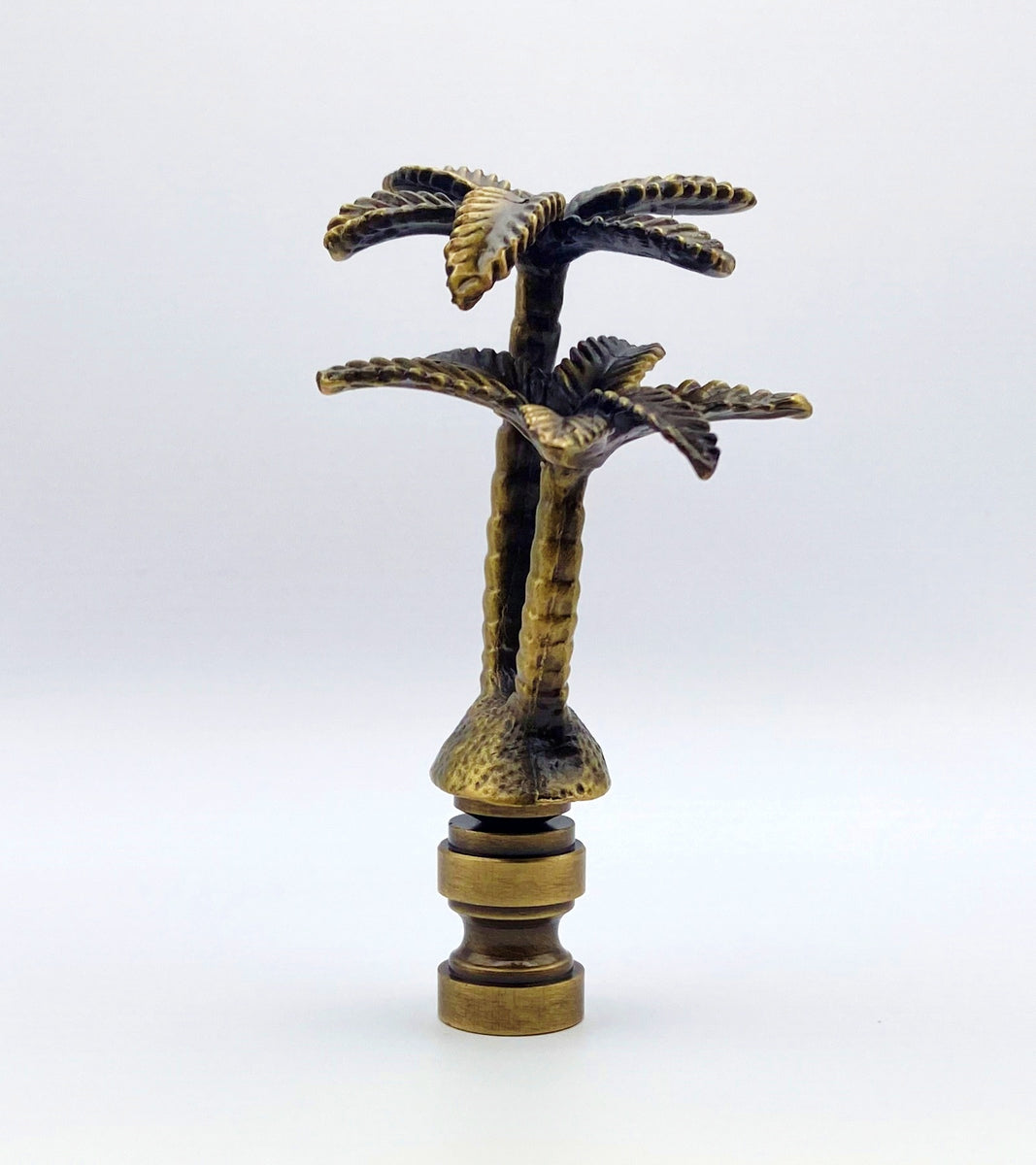 COCONUT PALM TREE Lamp Finial, Aged Brass Finish, Highly detailed meta ...