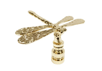 DRAGONFLY Lamp Finial-Polished Brass Finish, Highly detailed metal cas ...