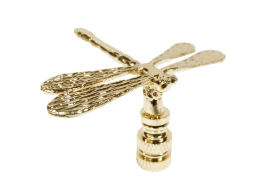 DRAGONFLY Lamp Finial-Polished Brass Finish, Highly detailed metal cas ...
