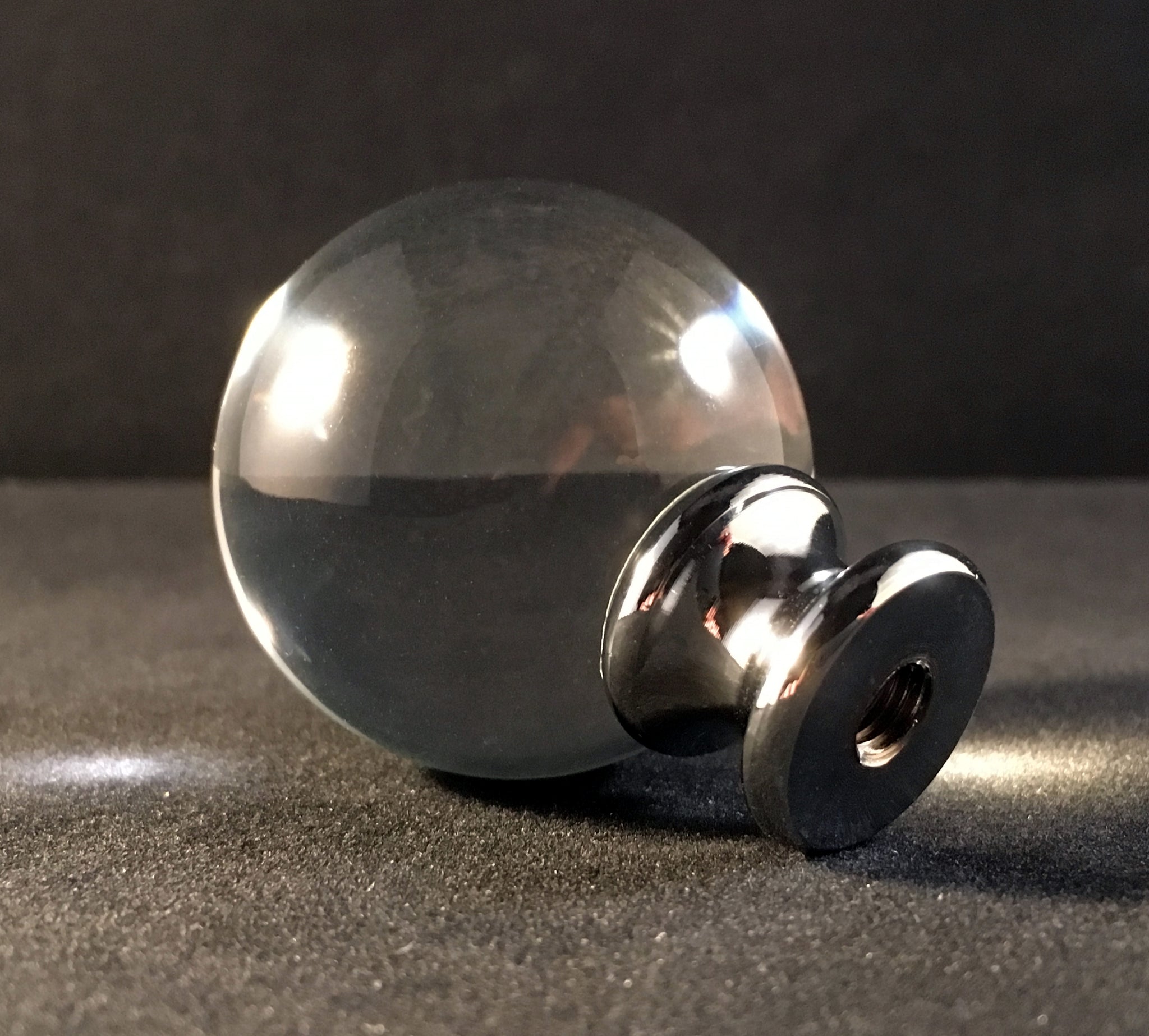 LARGE ORB Optic Glass Crystal Lamp Finial-Chrome Finish – Lamp Finial ...
