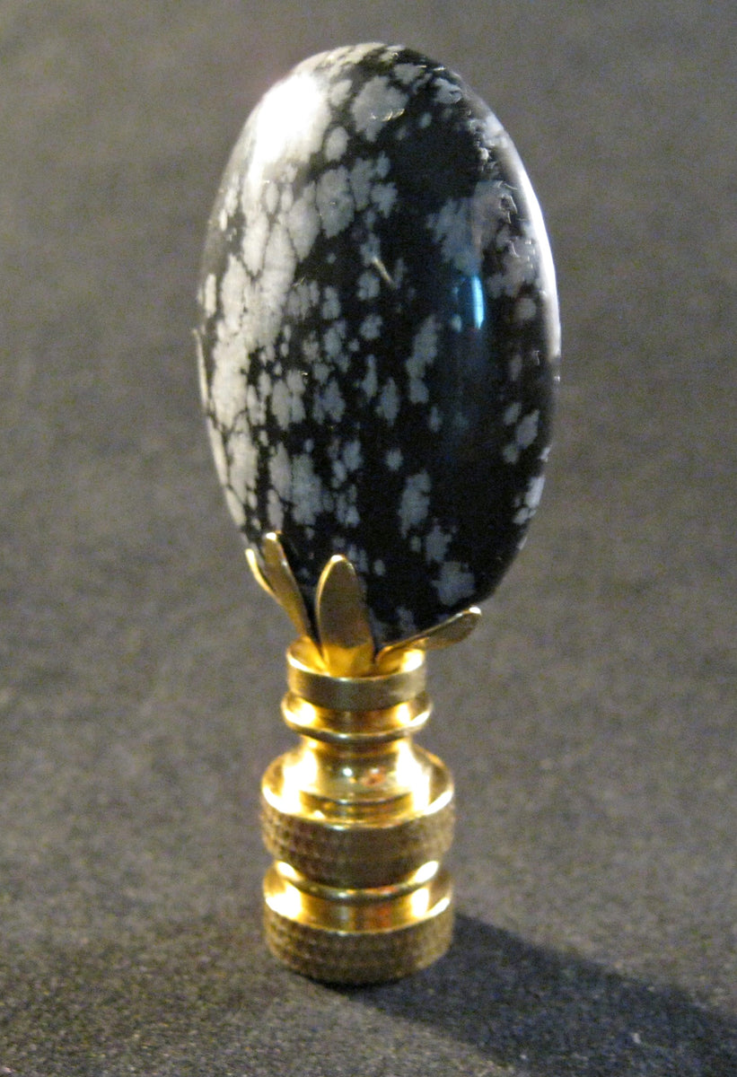 SNOWFLAKE OBSIDIAN Stone Lamp Finial with PB, SN or AB Base (1-PC ...