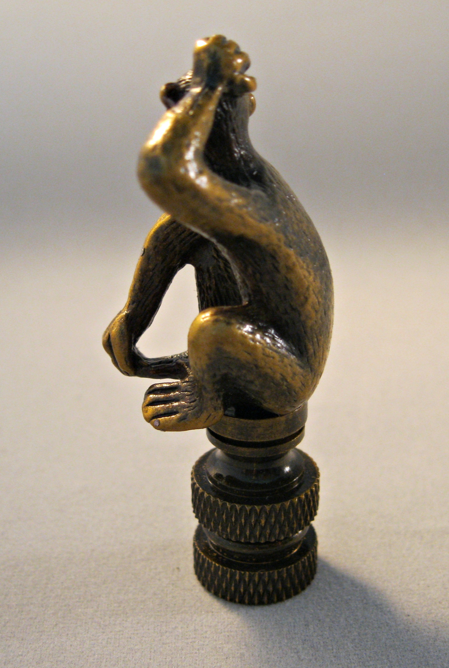 MONKEY Lamp Finial-Aged Brass Finish, Highly detailed metal casting ...