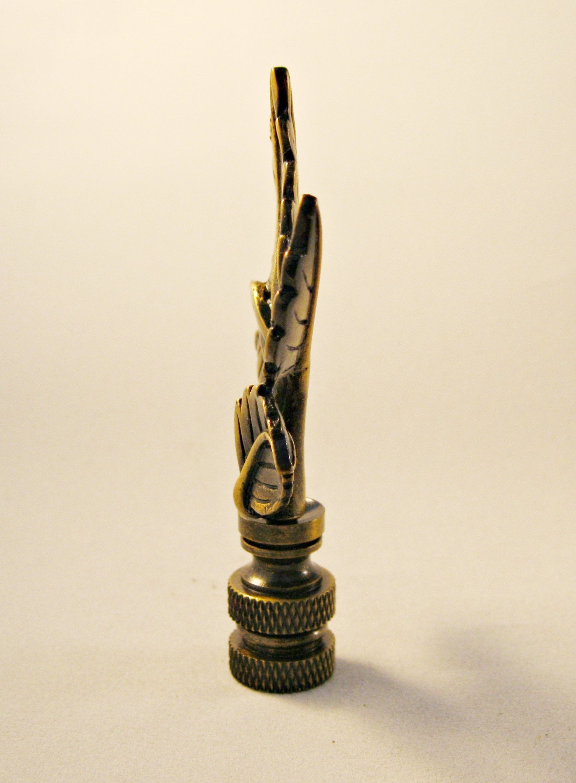 4-LEAVES Lamp Finial, Aged Brass Finish, Highly detailed metal casting ...