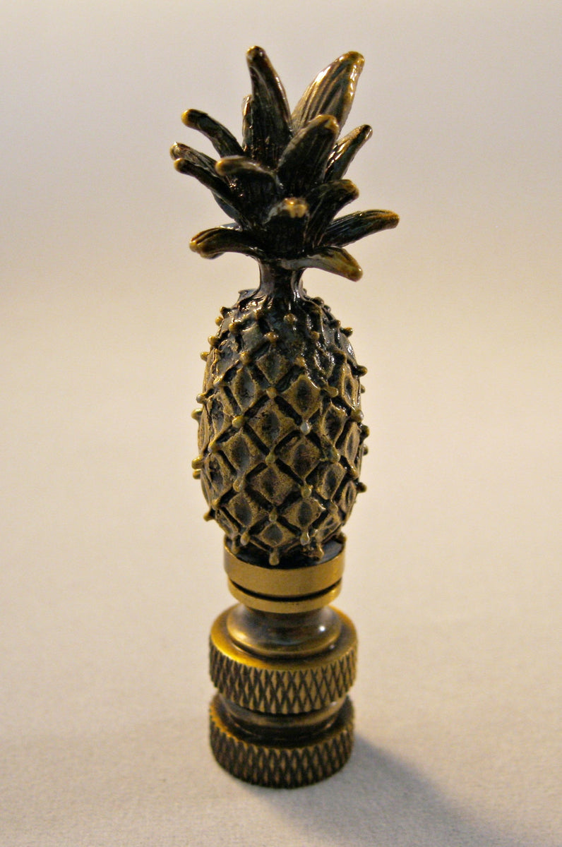 PINEAPPLE Lamp Finial, Aged Brass Finish, Highly detailed metal castin ...