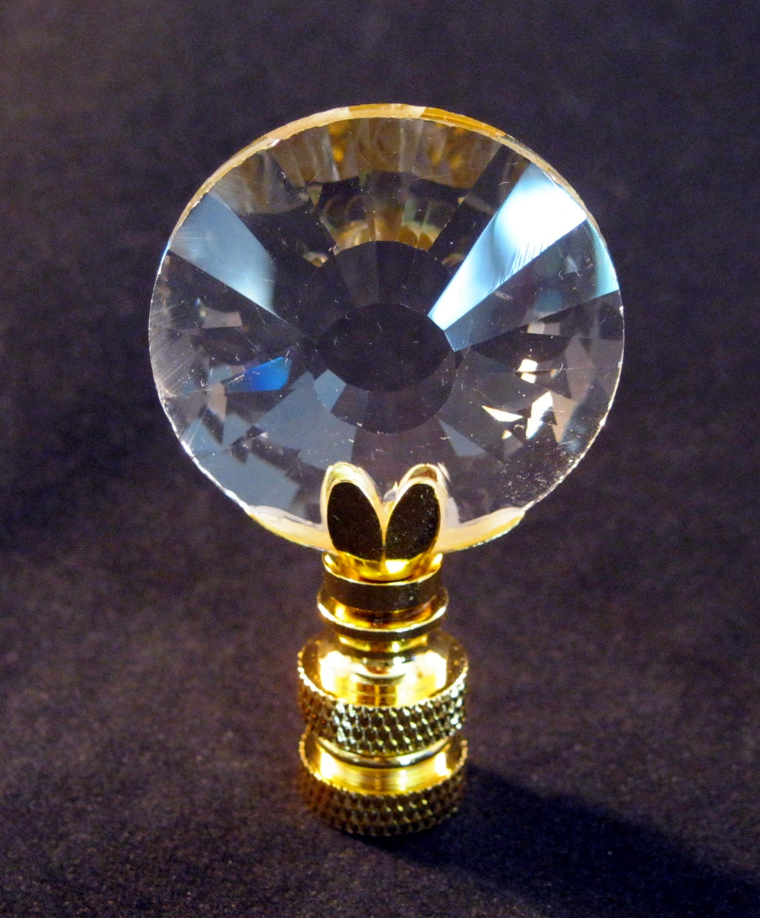 CRYSTAL SUN-Lamp Finial-Clear, Polished Brass Finish – Lamp Finial Designs