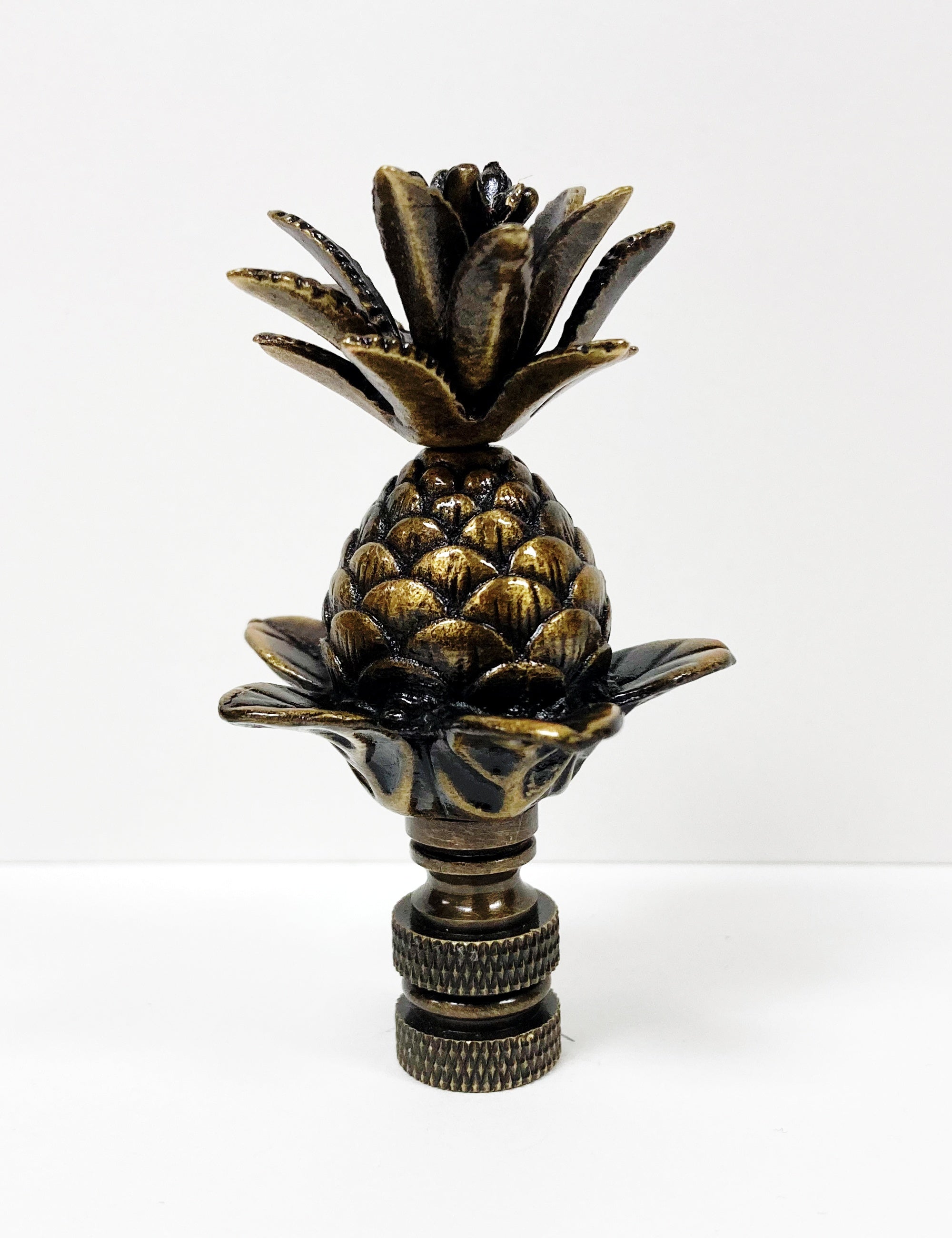 LARGE PINEAPPLE Lamp Finial, Aged Brass Finish, Highly detailed metal ...