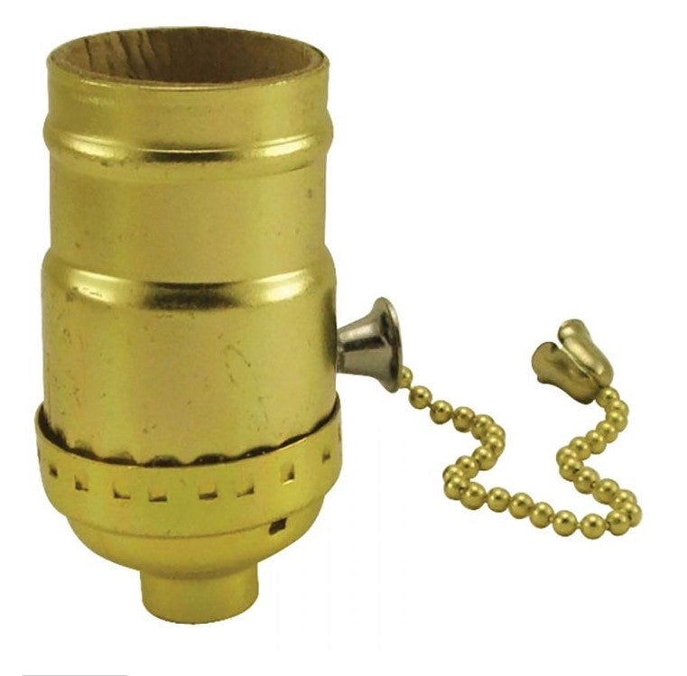 ON/OFF PULL CHAIN Medium Base Socket-Polished Gilt Finish – Lamp Finial ...