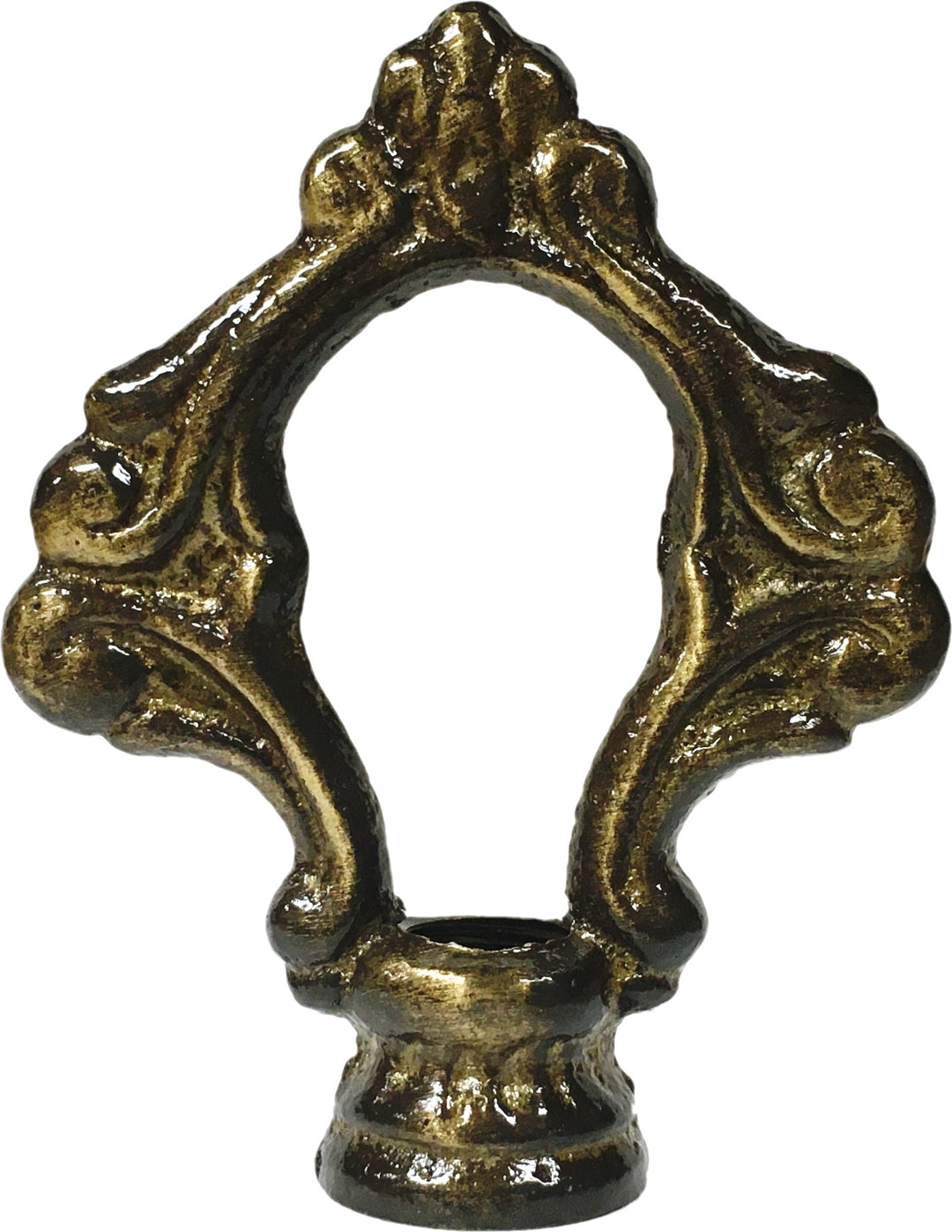 ORNAMENTAL LOOP Solid Cast Brass Lamp Finial, Highly Detailed w/Dual T ...