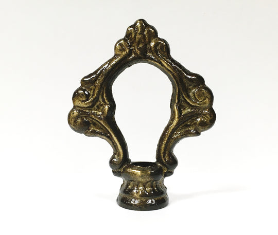 ORNAMENTAL LOOP Solid Cast Brass Lamp Finial, Highly Detailed w/Dual T ...