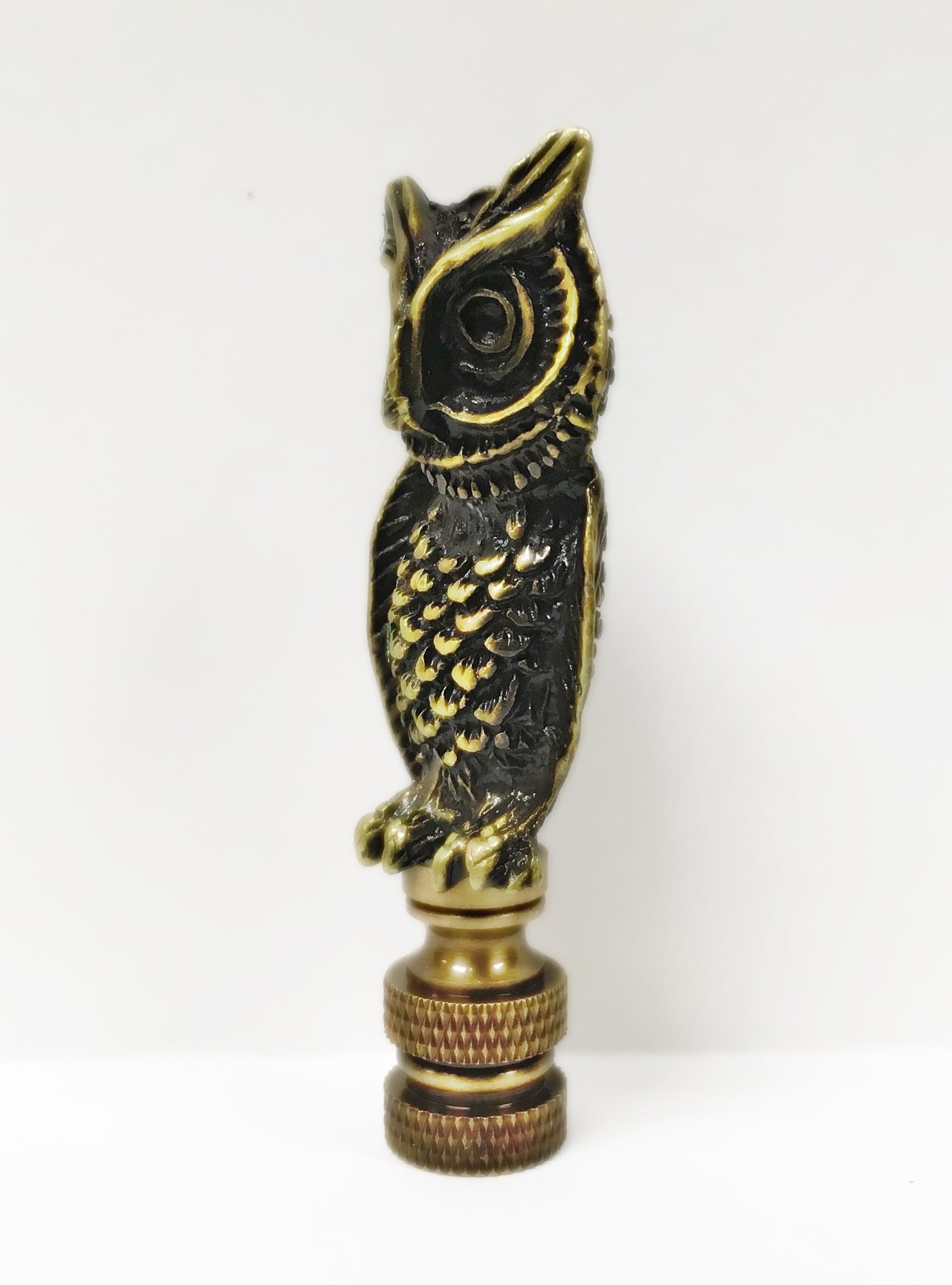OWL Lamp Finial-Aged Brass Finish, Highly detailed metal casting – Lamp ...