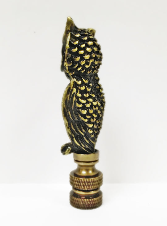 OWL Lamp Finial-Aged Brass Finish, Highly detailed metal casting – Lamp ...
