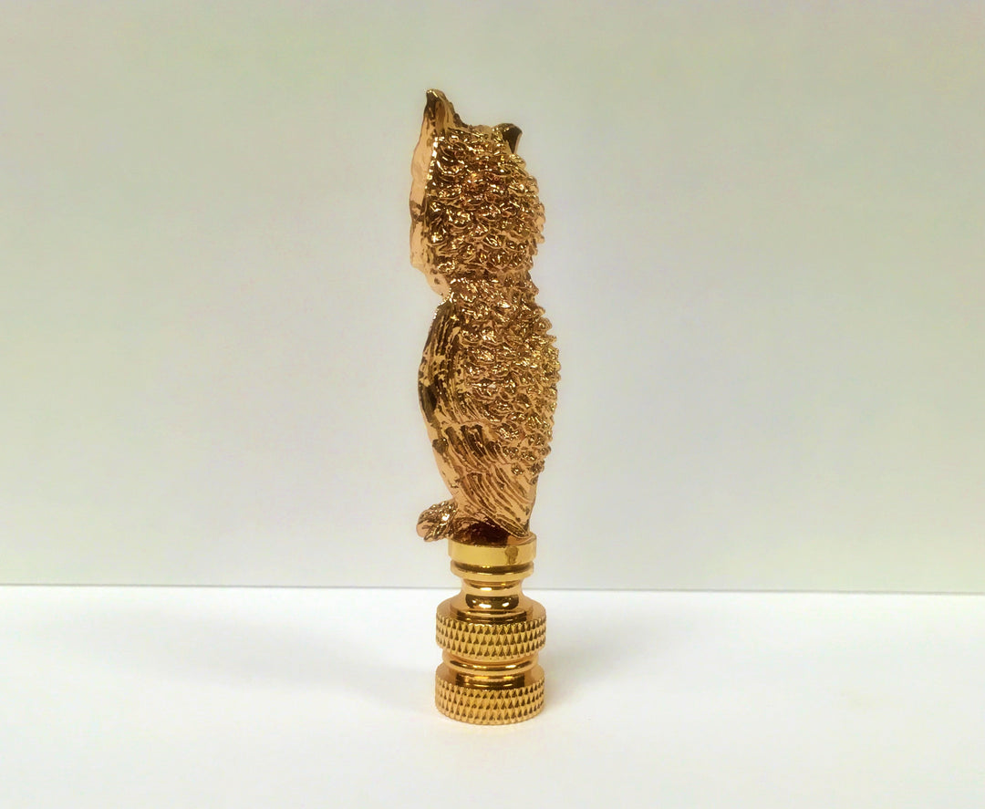 OWL Lamp Finial-Bright gold Finish, Highly detailed metal casting ...