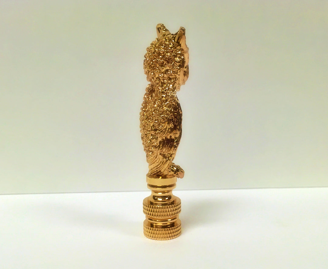 OWL Lamp Finial-Bright gold Finish, Highly detailed metal casting ...