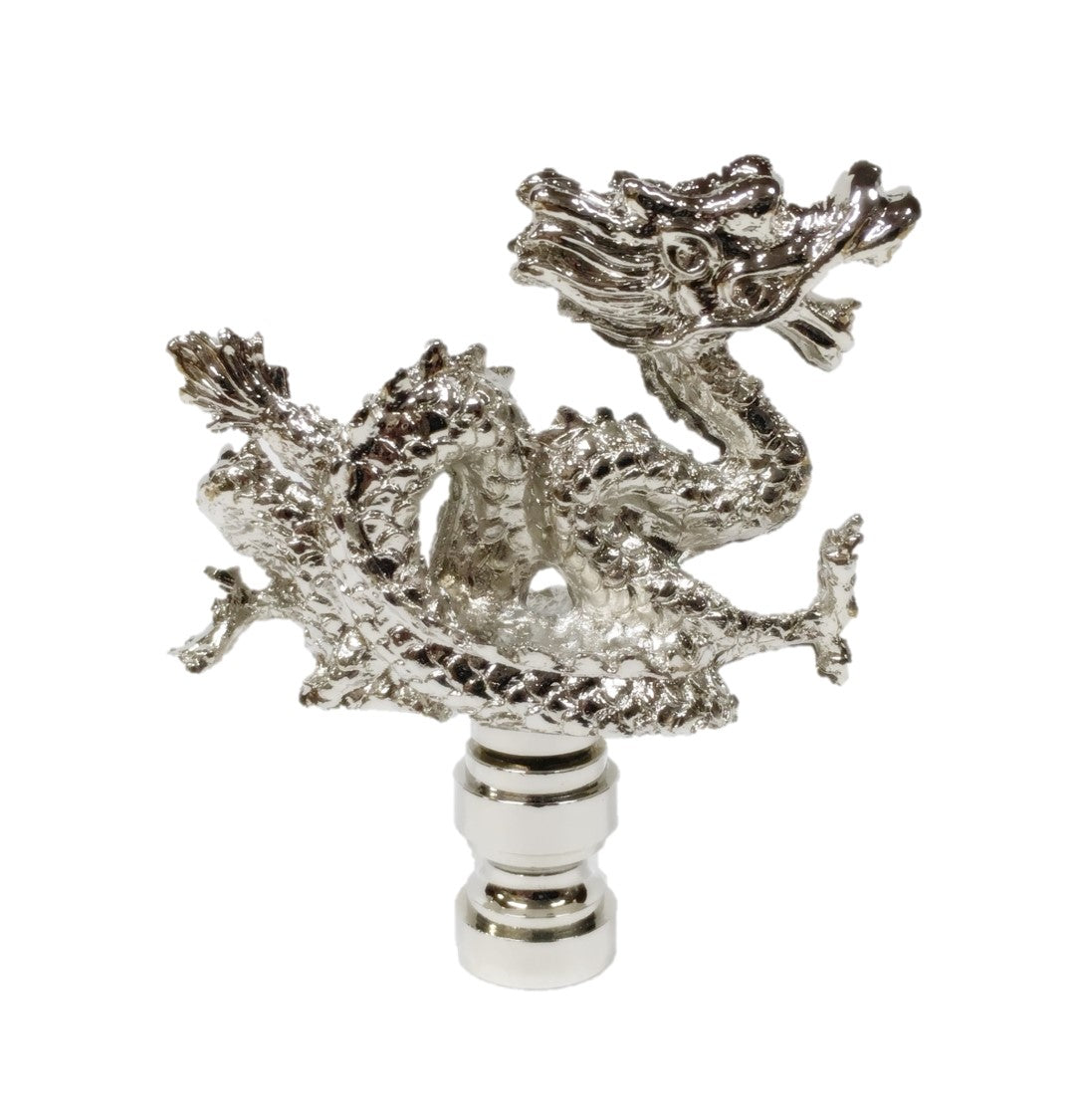 SERPENT/DRAGON Lamp Finial, Satin Nickel Finish, Highly detailed metal ...