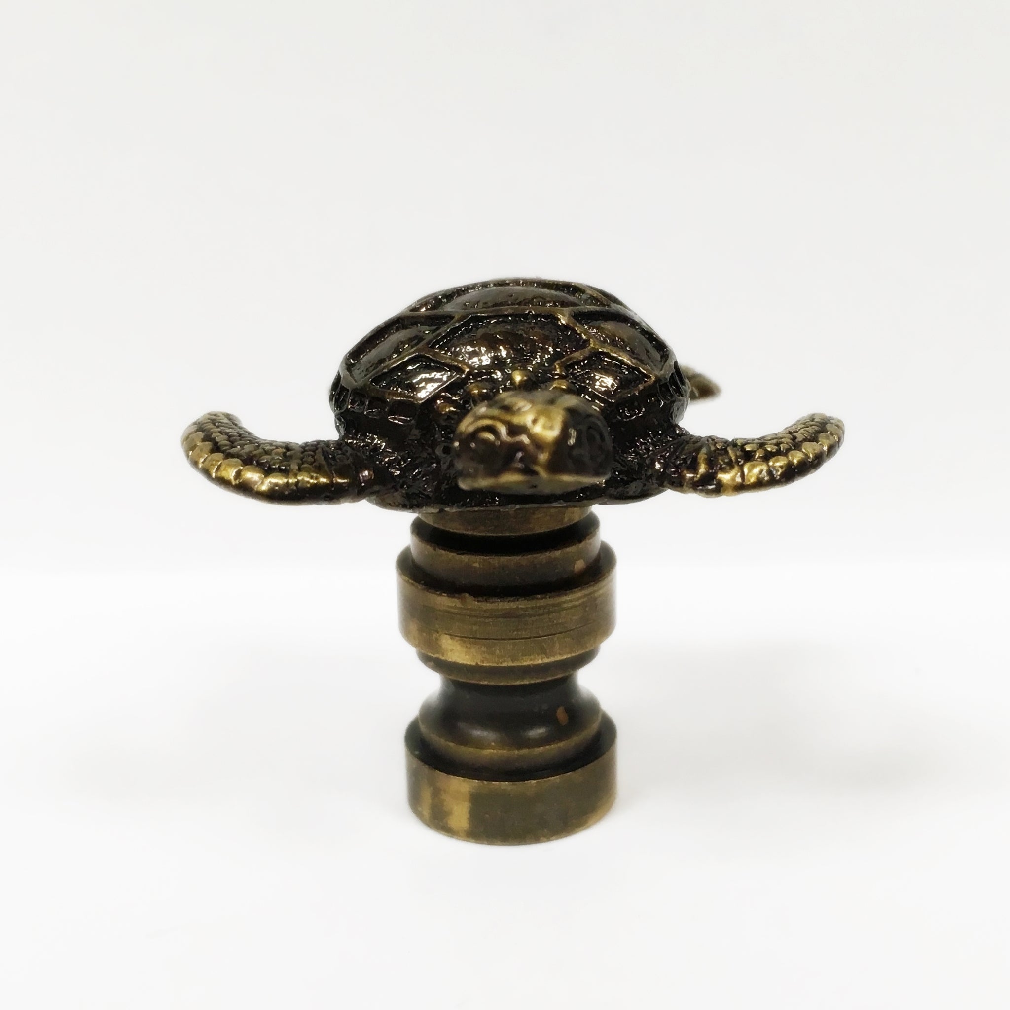 TORTOISE Lamp Finial-Aged Brass Finish, Highly detailed metal casting ...